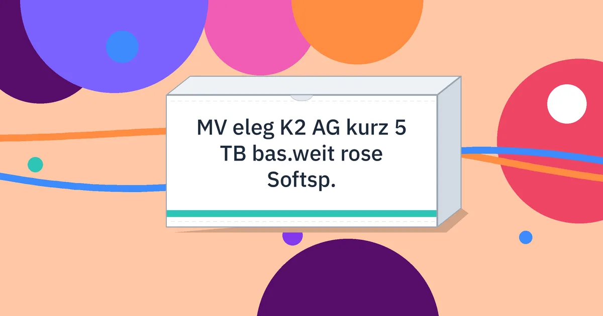 Symbolbild: Packung mit der Aufschrift MV eleg K2 AG kurz 5 TB bas.weit rose Softsp. (PZN 14698346) – Verfügbarkeit und Bezug in Apotheken in Frankfurt am Main