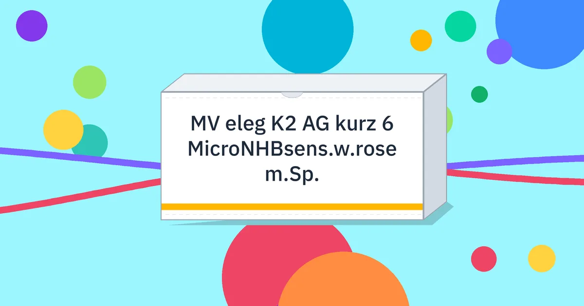 Symbolbild: Packung mit der Aufschrift MV eleg K2 AG kurz 6 MicroNHBsens.w.rose m.Sp. (PZN 15711008) – Verfügbarkeit und Bezug in Apotheken in Frankfurt am Main