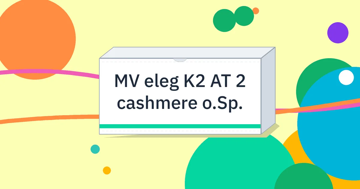 Symbolbild: Packung mit der Aufschrift MV eleg K2 AT 2 cashmere o.Sp. (PZN 15284902) – Verfügbarkeit und Bezug in Apotheken in Frankfurt am Main