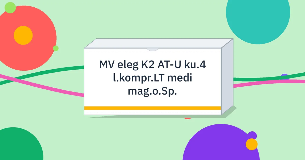 Symbolbild: Packung mit der Aufschrift MV eleg K2 AT-U ku.4 l.kompr.LT medi mag.o.Sp. (PZN 14627228) – Verfügbarkeit und Bezug in Apotheken in Frankfurt am Main