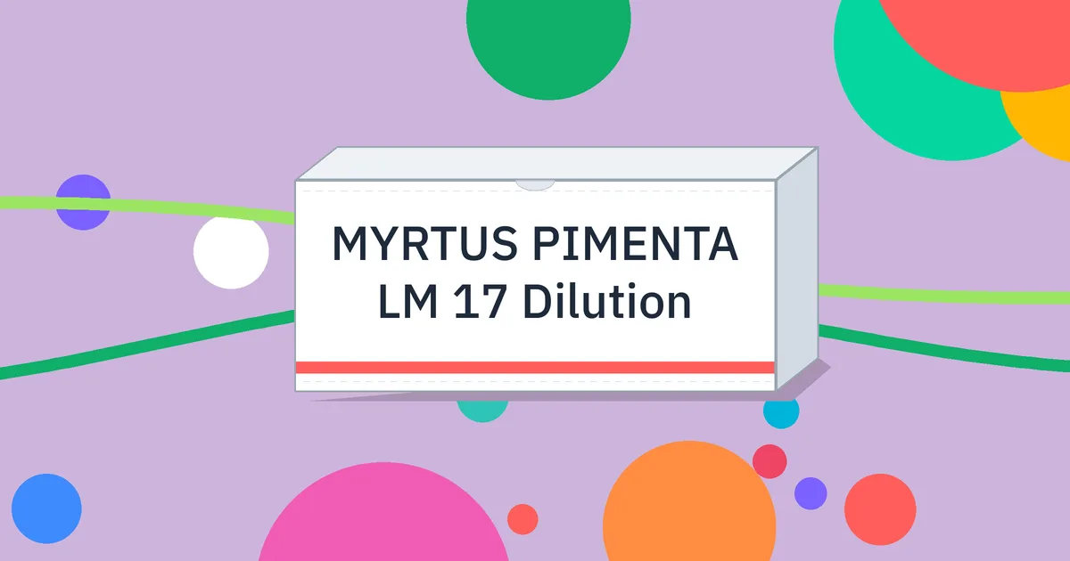 Symbolbild: Packung mit der Aufschrift MYRTUS PIMENTA LM 17 Dilution (PZN 13614494) – Verfügbarkeit und Bezug in Apotheken in Frankfurt am Main