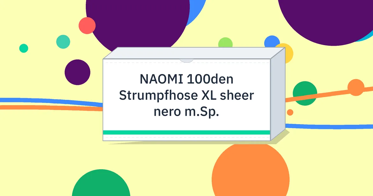 Symbolbild: Packung mit der Aufschrift NAOMI 100den Strumpfhose XL sheer nero m.Sp. (PZN 16177350) – Verfügbarkeit und Bezug in Apotheken in Frankfurt am Main