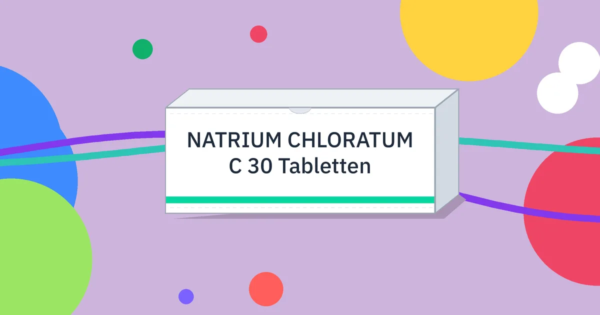 Symbolbild: Packung mit der Aufschrift NATRIUM CHLORATUM C 30 Tabletten (PZN 04872783) – Verfügbarkeit und Bezug in Apotheken in Frankfurt am Main