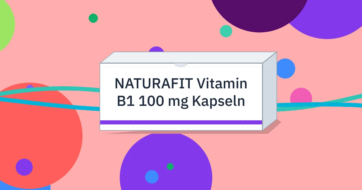 Symbolbild: Packung mit der Aufschrift NATURAFIT Vitamin B1 100 mg Kapseln (PZN 12516393) – Verfügbarkeit und Bezug in Apotheken in Frankfurt am Main