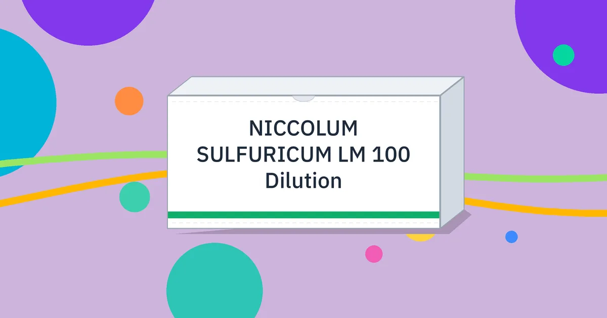 Symbolbild: Packung mit der Aufschrift NICCOLUM SULFURICUM LM 100 Dilution (PZN 12968936) – Verfügbarkeit und Bezug in Apotheken in Frankfurt am Main