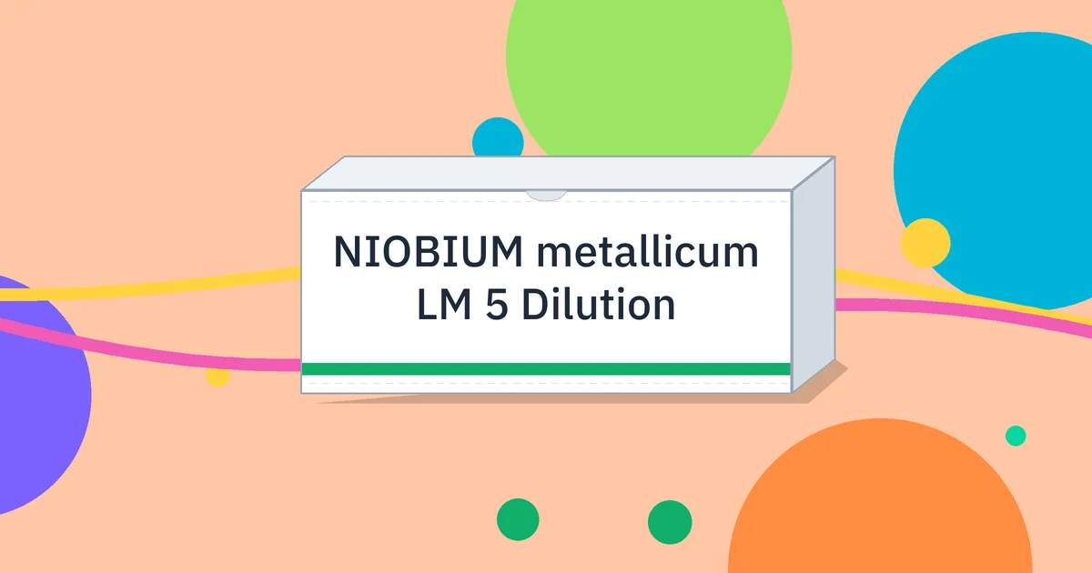 Symbolbild: Packung mit der Aufschrift NIOBIUM metallicum LM 5 Dilution (PZN 13619037) – Verfügbarkeit und Bezug in Apotheken in Frankfurt am Main