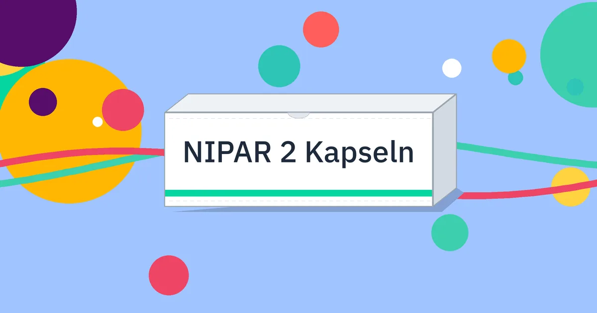 Symbolbild: Packung mit der Aufschrift NIPAR 2 Kapseln (PZN 11617353) – Verfügbarkeit und Bezug in Apotheken in Frankfurt am Main