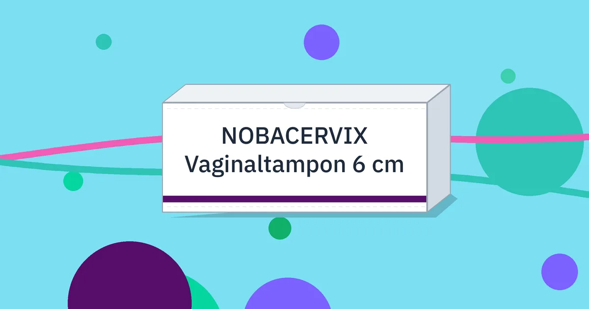 Symbolbild: Packung mit der Aufschrift NOBACERVIX Vaginaltampon 6 cm (PZN 07265380) – Verfügbarkeit und Bezug in Apotheken in Frankfurt am Main