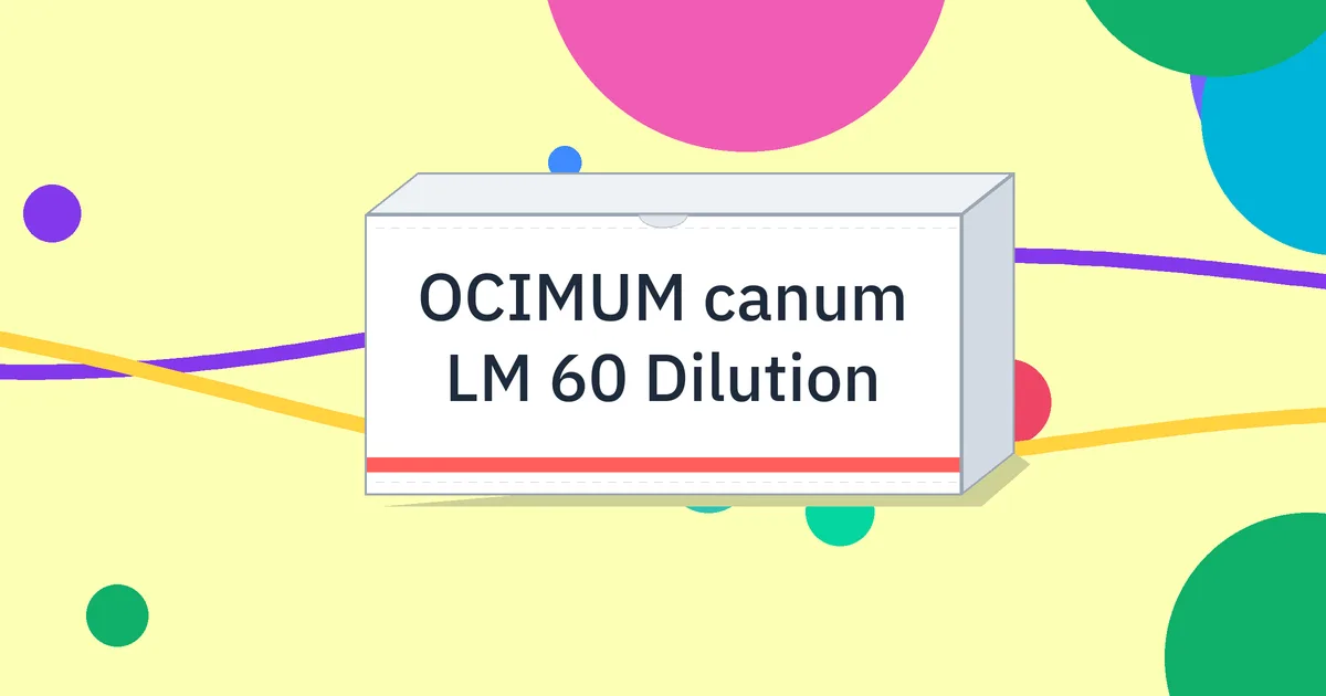 Symbolbild: Packung mit der Aufschrift OCIMUM canum LM 60 Dilution (PZN 13622140) – Verfügbarkeit und Bezug in Apotheken in Frankfurt am Main
