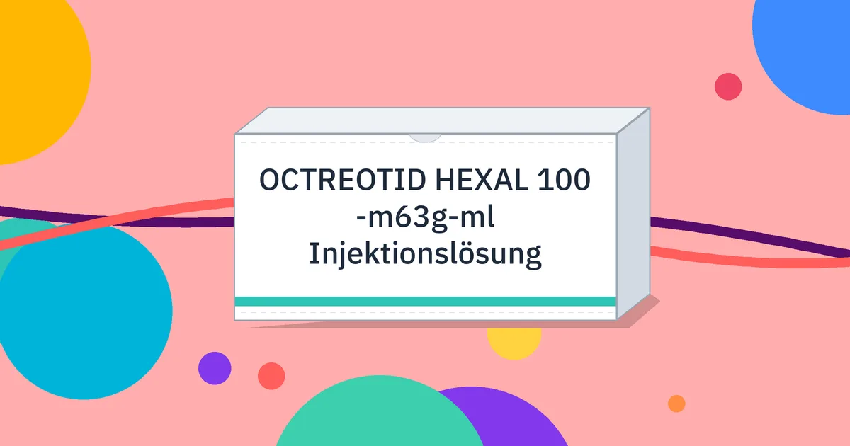 Symbolbild: Packung mit der Aufschrift OCTREOTID HEXAL 100 -m63g-ml Injektionslösung (PZN 06715987) – Verfügbarkeit und Bezug in Apotheken in Frankfurt am Main