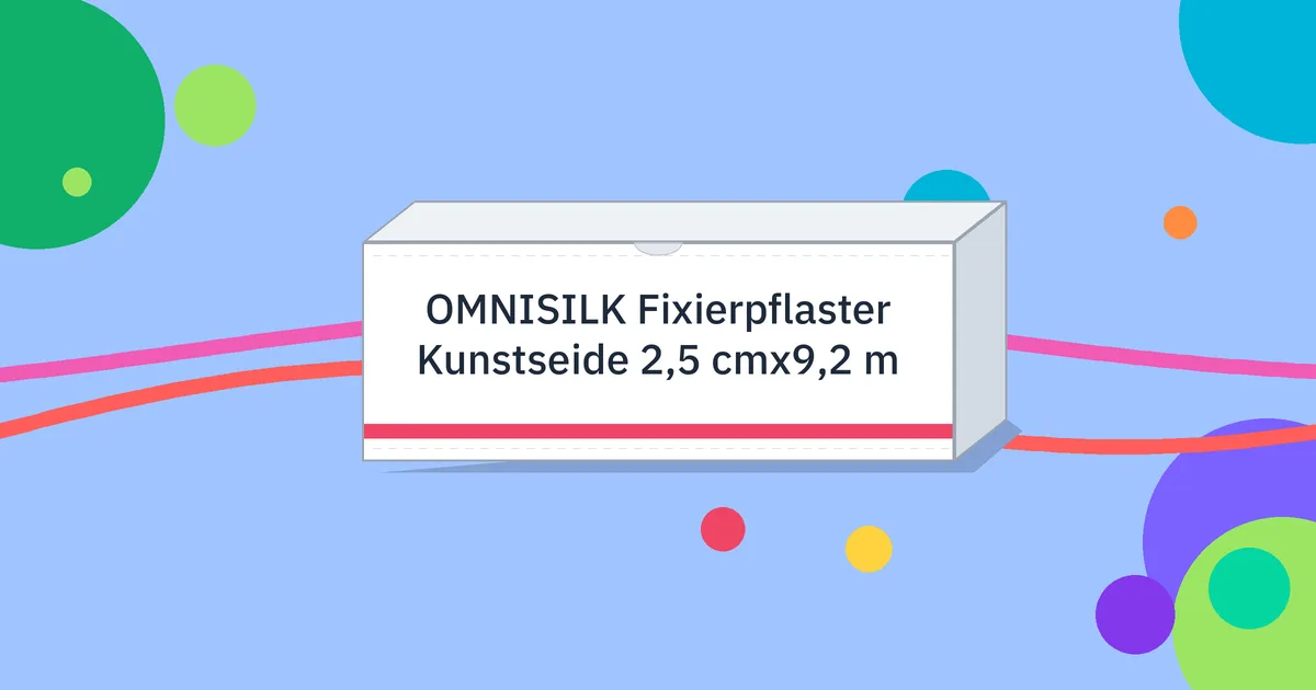 Symbolbild: Packung mit der Aufschrift OMNISILK Fixierpflaster Kunstseide 2,5 cmx9,2 m (PZN 11163515) – Verfügbarkeit und Bezug in Apotheken in Frankfurt am Main