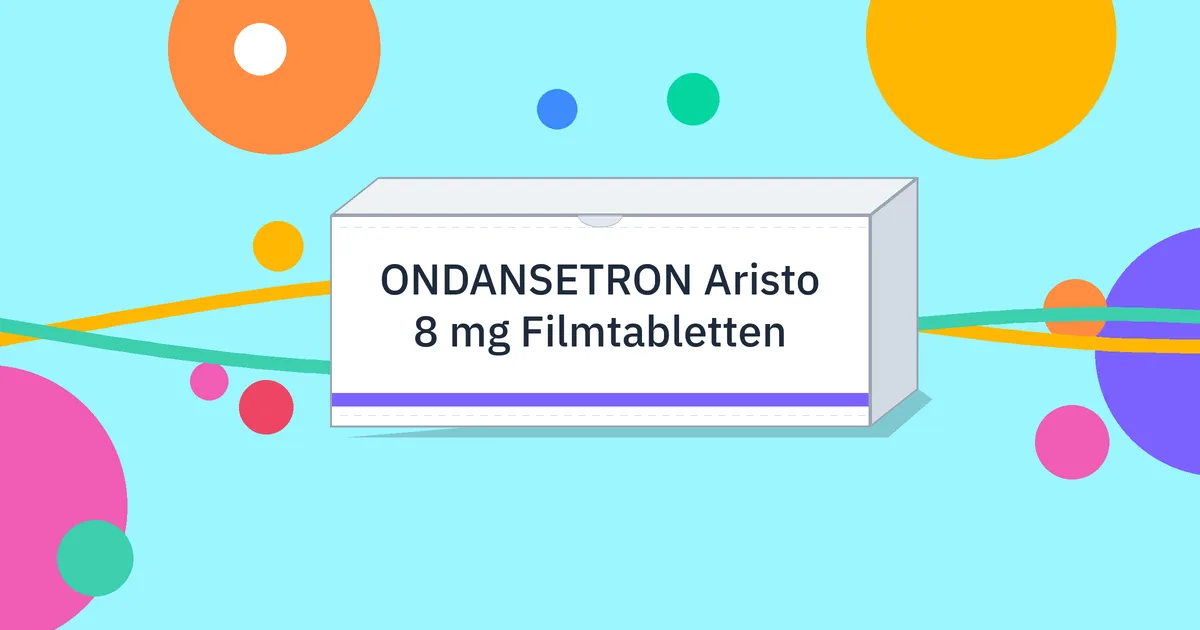 Symbolbild: Packung mit der Aufschrift ONDANSETRON Aristo 8 mg Filmtabletten (PZN 09714528) – Verfügbarkeit und Bezug in Apotheken in Frankfurt am Main