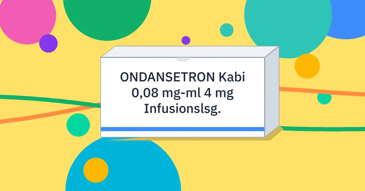 Symbolbild: Packung mit der Aufschrift ONDANSETRON Kabi 0,08 mg-ml 4 mg Infusionslsg. (PZN 18243559) – Verfügbarkeit und Bezug in Apotheken in Frankfurt am Main