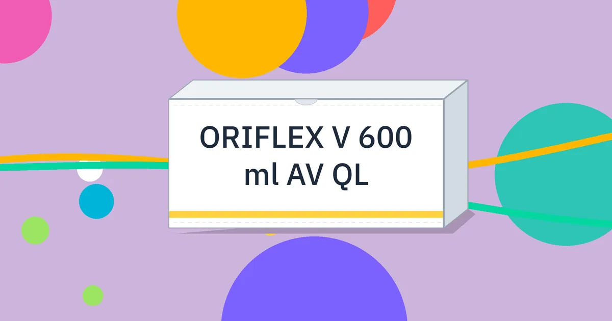 Symbolbild: Packung mit der Aufschrift ORIFLEX V 600 ml AV QL (PZN 17485378) – Verfügbarkeit und Bezug in Apotheken in Frankfurt am Main