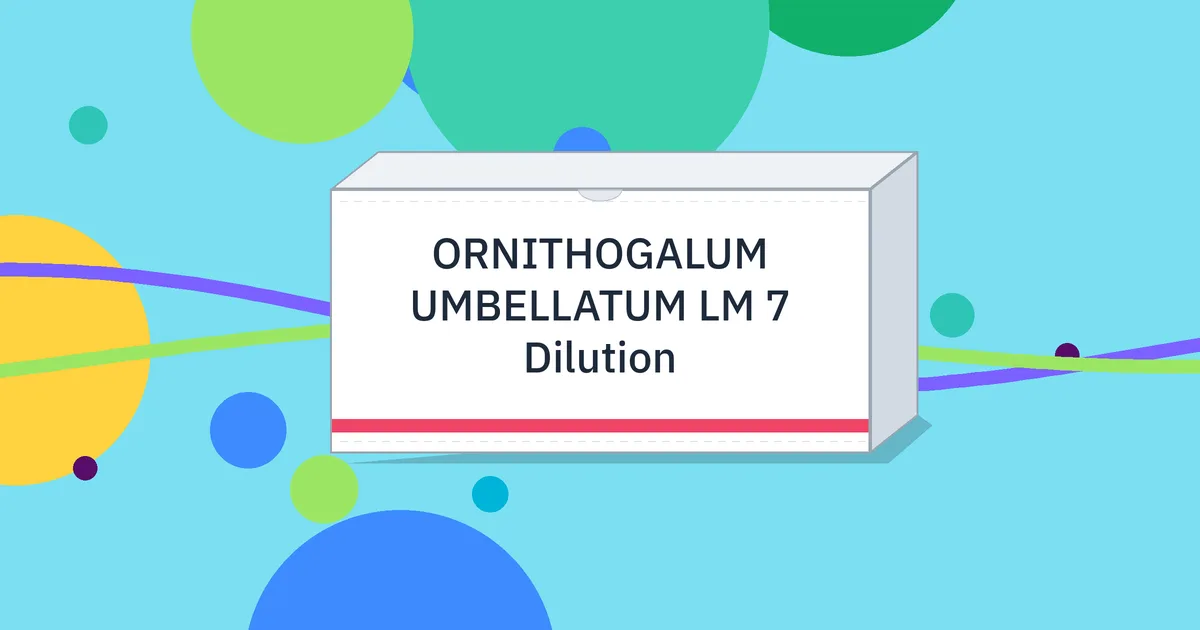 Symbolbild: Packung mit der Aufschrift ORNITHOGALUM UMBELLATUM LM 7 Dilution (PZN 12973469) – Verfügbarkeit und Bezug in Apotheken in Frankfurt am Main