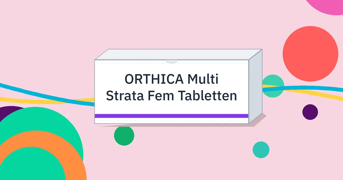 Symbolbild: Packung mit der Aufschrift ORTHICA Multi Strata Fem Tabletten (PZN 19427184) – Verfügbarkeit und Bezug in Apotheken in Frankfurt am Main