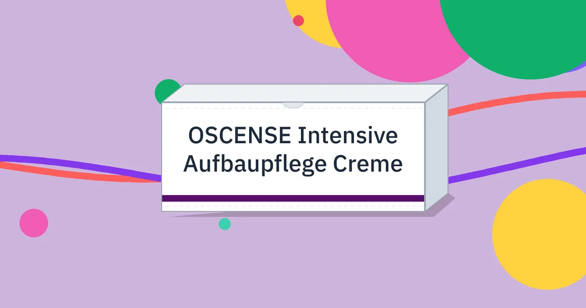Symbolbild: Packung mit der Aufschrift OSCENSE Intensive Aufbaupflege Creme (PZN 19772343) – Verfügbarkeit und Bezug in Apotheken in Frankfurt am Main
