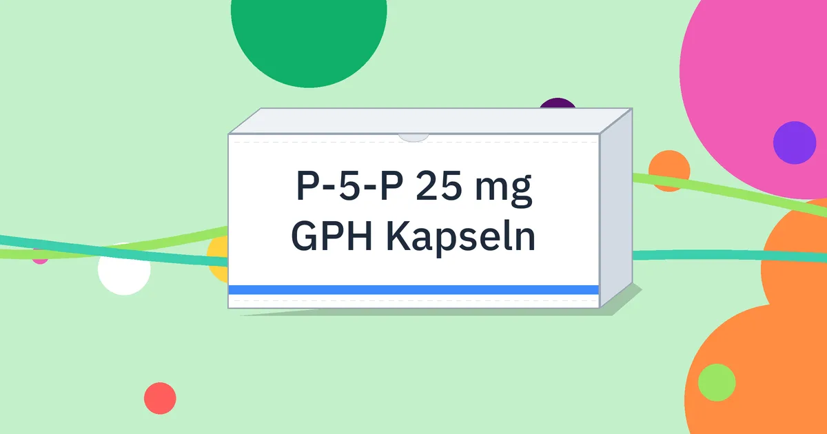 Symbolbild: Packung mit der Aufschrift P-5-P 25 mg GPH Kapseln (PZN 16935230) – Verfügbarkeit und Bezug in Apotheken in Frankfurt am Main