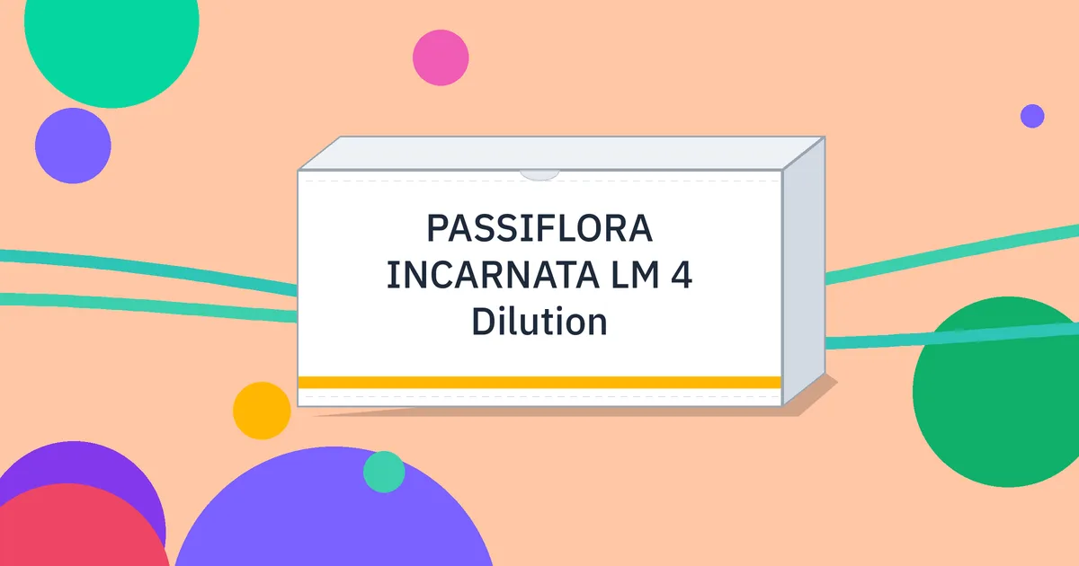Symbolbild: Packung mit der Aufschrift PASSIFLORA INCARNATA LM 4 Dilution (PZN 12976686) – Verfügbarkeit und Bezug in Apotheken in Frankfurt am Main