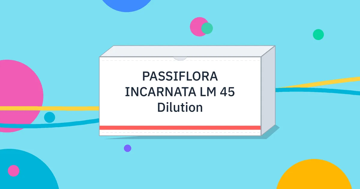 Symbolbild: Packung mit der Aufschrift PASSIFLORA INCARNATA LM 45 Dilution (PZN 12977013) – Verfügbarkeit und Bezug in Apotheken in Frankfurt am Main