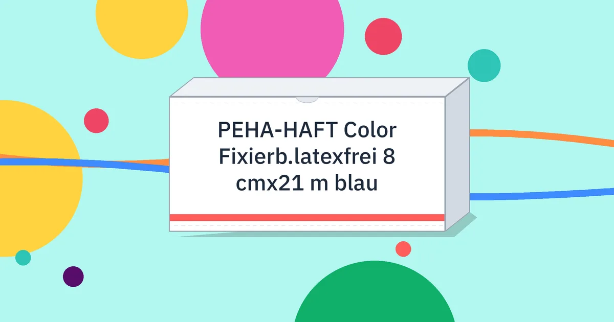 Symbolbild: Packung mit der Aufschrift PEHA-HAFT Color Fixierb.latexfrei 8 cmx21 m blau (PZN 19891094) – Verfügbarkeit und Bezug in Apotheken in Frankfurt am Main