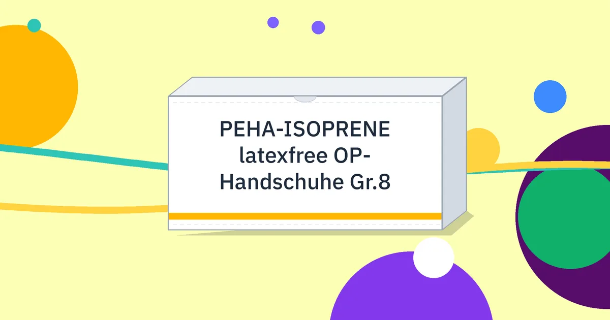 Symbolbild: Packung mit der Aufschrift PEHA-ISOPRENE latexfree OP-Handschuhe Gr.8 (PZN 10387052) – Verfügbarkeit und Bezug in Apotheken in Frankfurt am Main