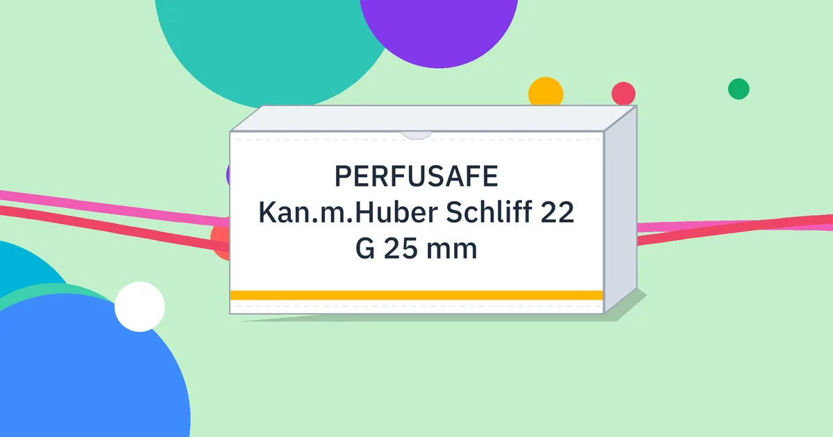 Symbolbild: Packung mit der Aufschrift PERFUSAFE Kan.m.Huber Schliff 22 G 25 mm (PZN 13866209) – Verfügbarkeit und Bezug in Apotheken in Frankfurt am Main