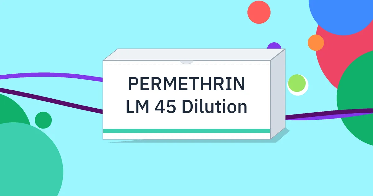 Symbolbild: Packung mit der Aufschrift PERMETHRIN LM 45 Dilution (PZN 13635823) – Verfügbarkeit und Bezug in Apotheken in Frankfurt am Main