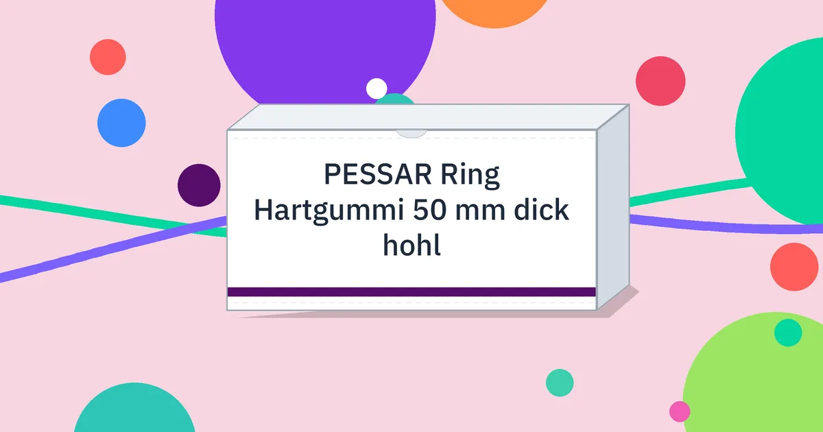Symbolbild: Packung mit der Aufschrift PESSAR Ring Hartgummi 50 mm dick hohl (PZN 01733868) – Verfügbarkeit und Bezug in Apotheken in Frankfurt am Main