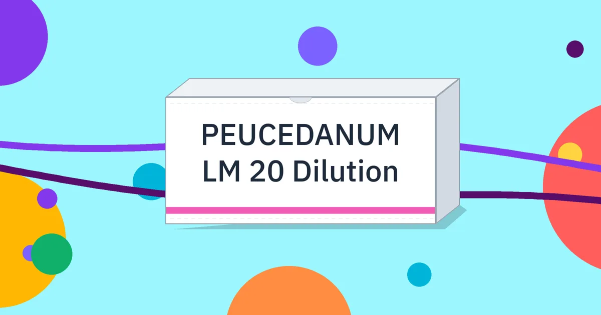 Symbolbild: Packung mit der Aufschrift PEUCEDANUM LM 20 Dilution (PZN 13636573) – Verfügbarkeit und Bezug in Apotheken in Frankfurt am Main