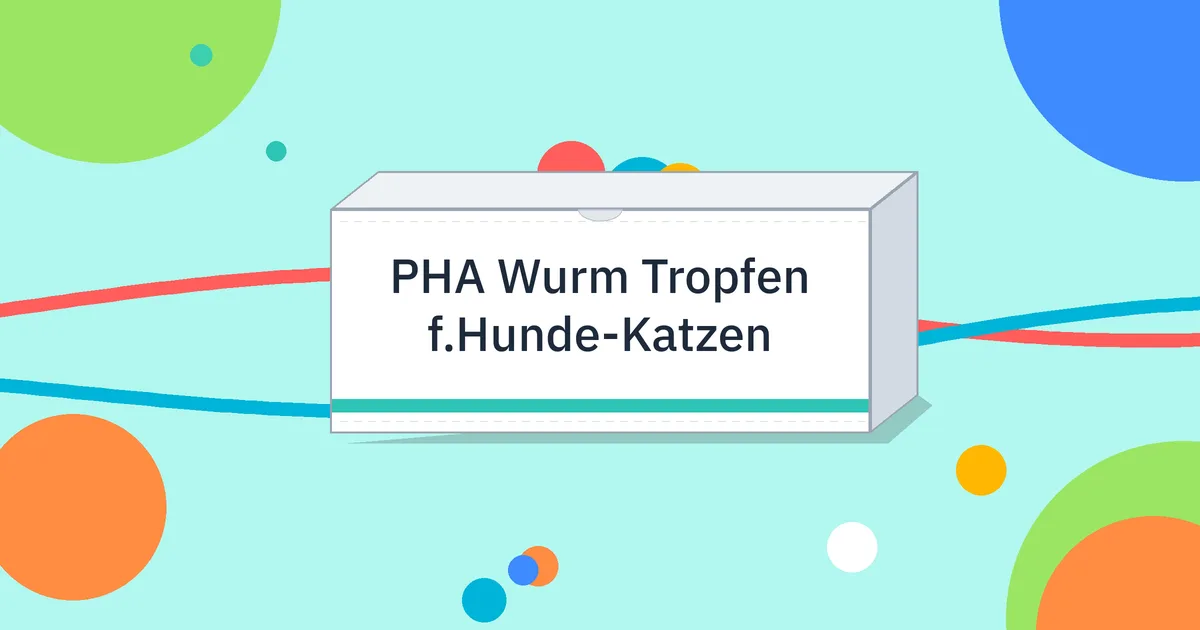 Symbolbild: Packung mit der Aufschrift PHA Wurm Tropfen f.Hunde-Katzen (PZN 16866724) – Verfügbarkeit und Bezug in Apotheken in Frankfurt am Main