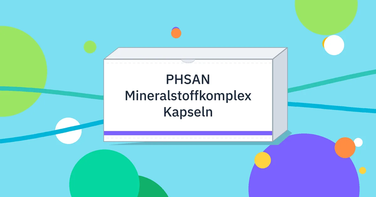 Symbolbild: Packung mit der Aufschrift PHSAN Mineralstoffkomplex Kapseln (PZN 04111110) – Verfügbarkeit und Bezug in Apotheken in Frankfurt am Main