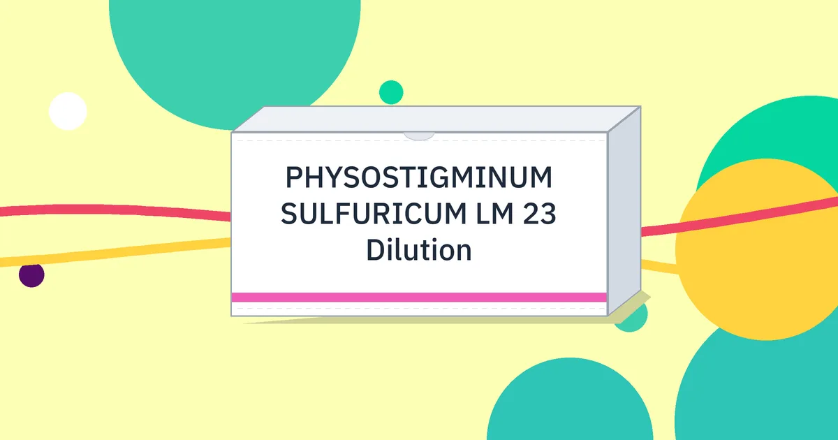 Symbolbild: Packung mit der Aufschrift PHYSOSTIGMINUM SULFURICUM LM 23 Dilution (PZN 13640310) – Verfügbarkeit und Bezug in Apotheken in Frankfurt am Main
