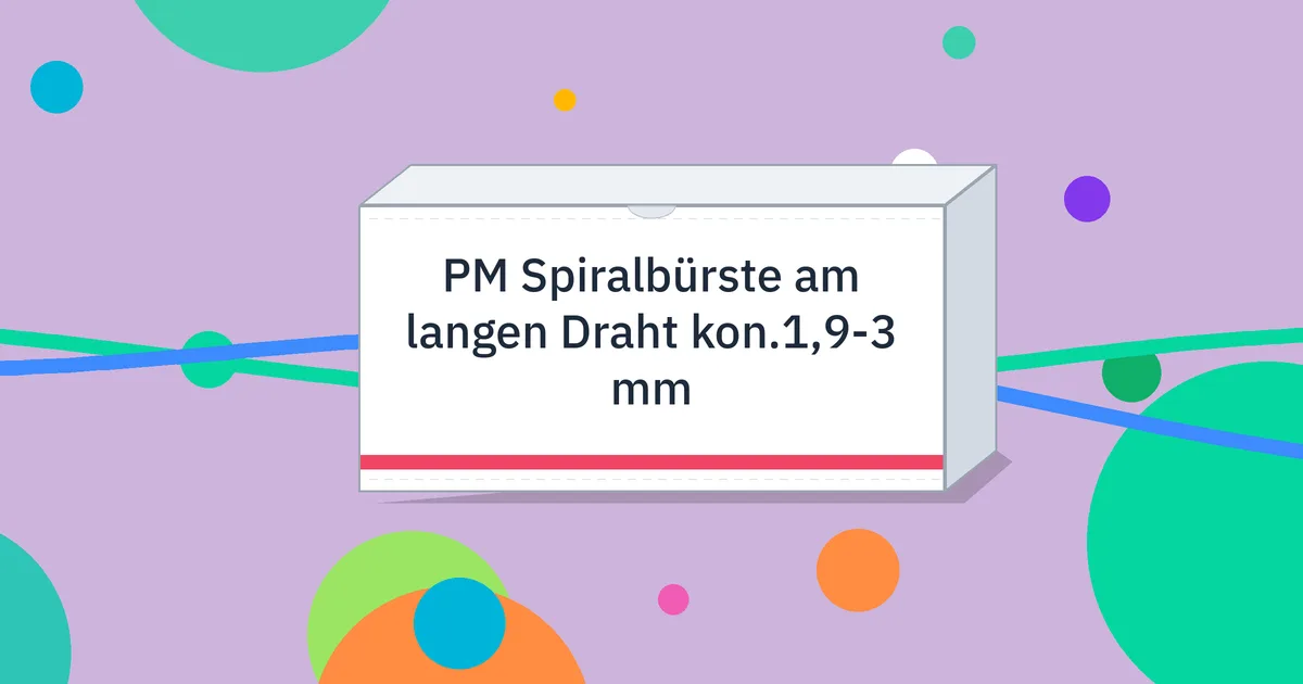 Symbolbild: Packung mit der Aufschrift PM Spiralbürste am langen Draht kon.1,9-3 mm (PZN 17447886) – Verfügbarkeit und Bezug in Apotheken in Frankfurt am Main