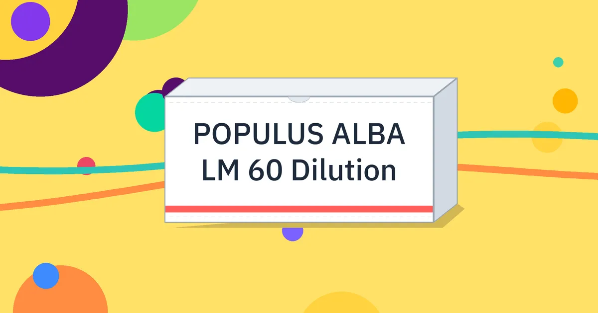 Symbolbild: Packung mit der Aufschrift POPULUS ALBA LM 60 Dilution (PZN 13664055) – Verfügbarkeit und Bezug in Apotheken in Frankfurt am Main