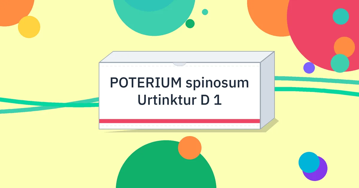 Symbolbild: Packung mit der Aufschrift POTERIUM spinosum Urtinktur D 1 (PZN 03747998) – Verfügbarkeit und Bezug in Apotheken in Frankfurt am Main