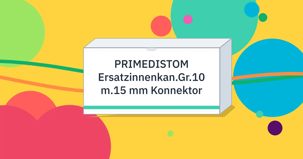 Symbolbild: Packung mit der Aufschrift PRIMEDISTOM Ersatzinnenkan.Gr.10 m.15 mm Konnektor (PZN 10257243) – Verfügbarkeit und Bezug in Apotheken in Frankfurt am Main
