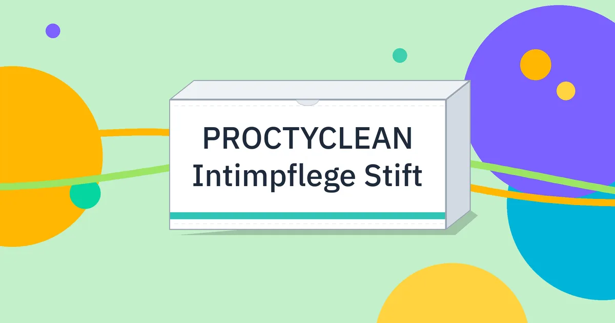 Symbolbild: Packung mit der Aufschrift PROCTYCLEAN Intimpflege Stift (PZN 17439036) – Verfügbarkeit und Bezug in Apotheken in Frankfurt am Main