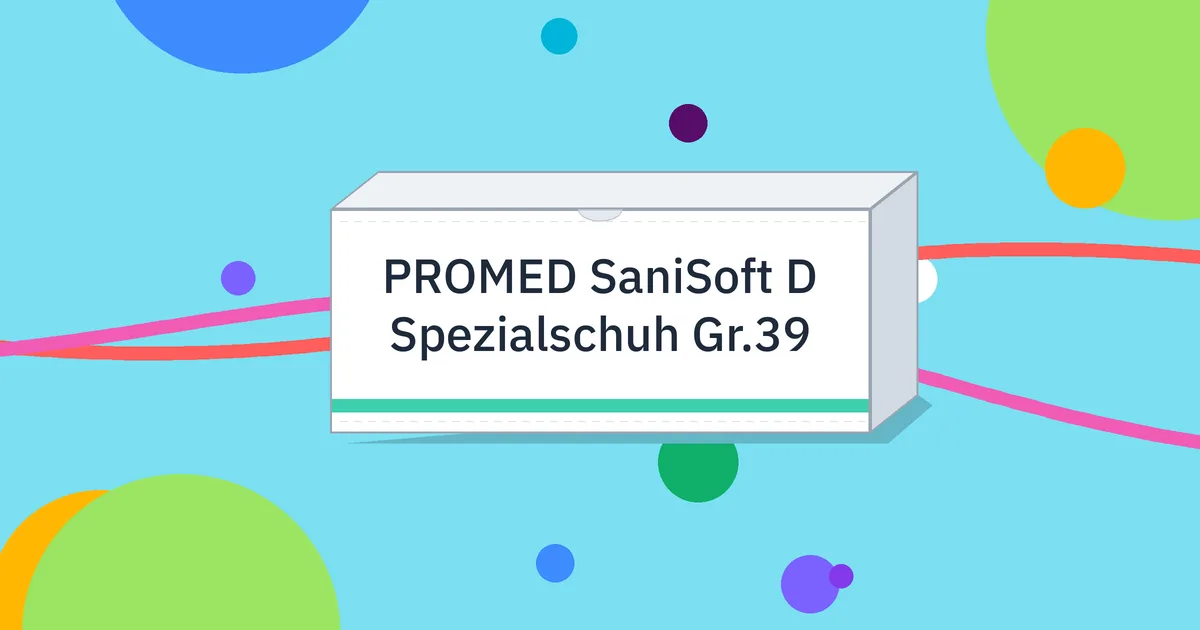 Symbolbild: Packung mit der Aufschrift PROMED SaniSoft D Spezialschuh Gr.39 (PZN 05482179) – Verfügbarkeit und Bezug in Apotheken in Frankfurt am Main