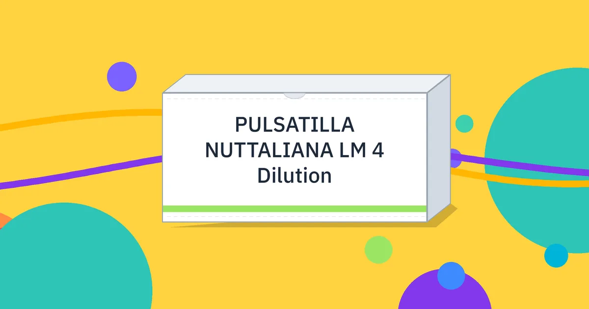 Symbolbild: Packung mit der Aufschrift PULSATILLA NUTTALIANA LM 4 Dilution (PZN 13671227) – Verfügbarkeit und Bezug in Apotheken in Frankfurt am Main