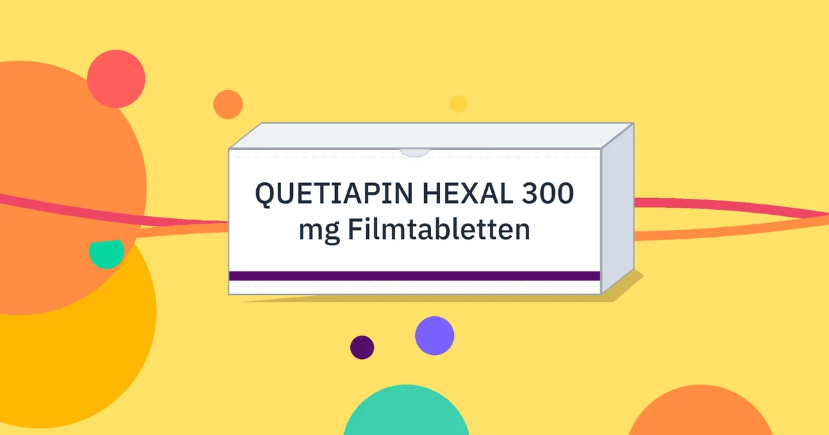 Symbolbild: Packung mit der Aufschrift QUETIAPIN HEXAL 300 mg Filmtabletten (PZN 09339295) – Verfügbarkeit und Bezug in Apotheken in Frankfurt am Main