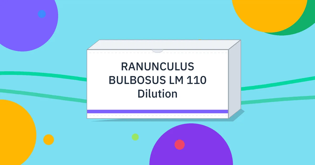 Symbolbild: Packung mit der Aufschrift RANUNCULUS BULBOSUS LM 110 Dilution (PZN 13046506) – Verfügbarkeit und Bezug in Apotheken in Frankfurt am Main