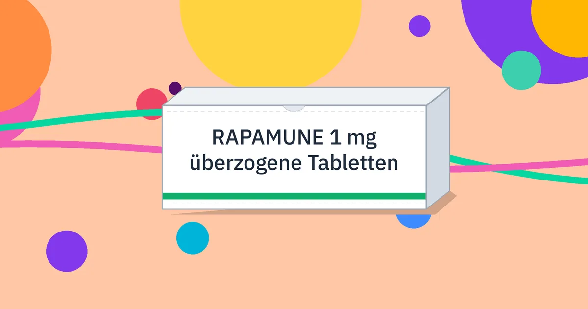 Symbolbild: Packung mit der Aufschrift RAPAMUNE 1 mg überzogene Tabletten (PZN 04522244) – Verfügbarkeit und Bezug in Apotheken in Frankfurt am Main