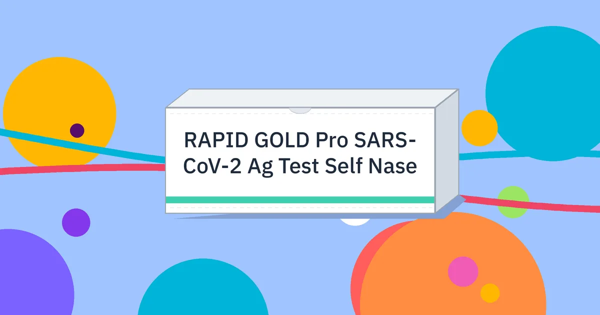 Symbolbild: Packung mit der Aufschrift RAPID GOLD Pro SARS-CoV-2 Ag Test Self Nase (PZN 18229163) – Verfügbarkeit und Bezug in Apotheken in Frankfurt am Main
