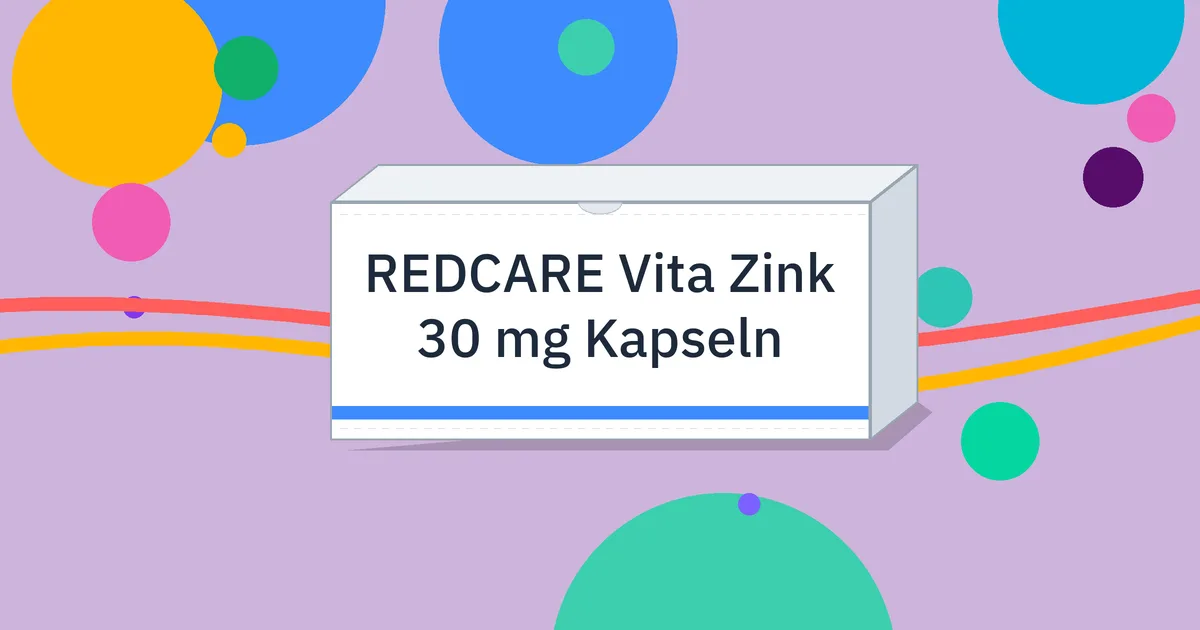 Symbolbild: Packung mit der Aufschrift REDCARE Vita Zink 30 mg Kapseln (PZN 19533644) – Verfügbarkeit und Bezug in Apotheken in Frankfurt am Main