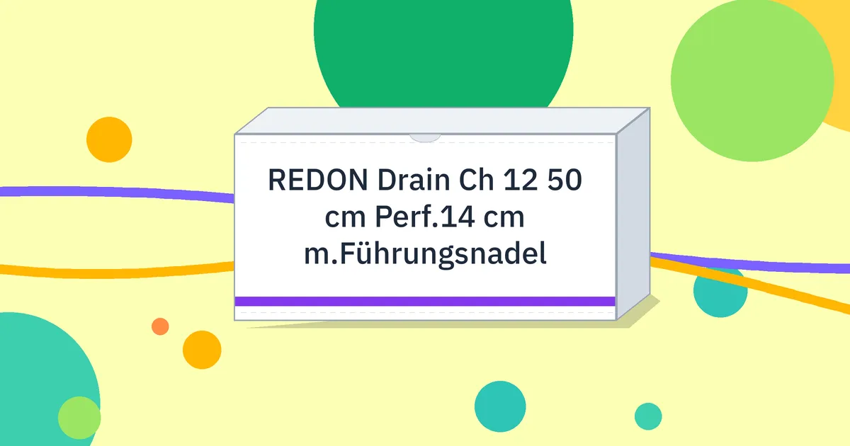 Symbolbild: Packung mit der Aufschrift REDON Drain Ch 12 50 cm Perf.14 cm m.Führungsnadel (PZN 13831949) – Verfügbarkeit und Bezug in Apotheken in Frankfurt am Main