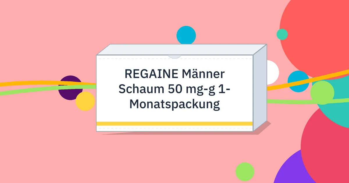 Symbolbild: Packung mit der Aufschrift REGAINE Männer Schaum 50 mg-g 1-Monatspackung (PZN 20894198) – Verfügbarkeit und Bezug in Apotheken in Frankfurt am Main