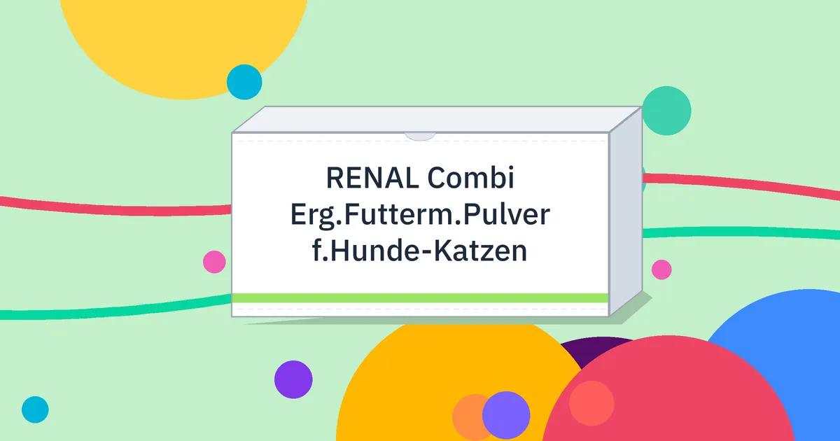 Symbolbild: Packung mit der Aufschrift RENAL Combi Erg.Futterm.Pulver f.Hunde-Katzen (PZN 13882059) – Verfügbarkeit und Bezug in Apotheken in Frankfurt am Main