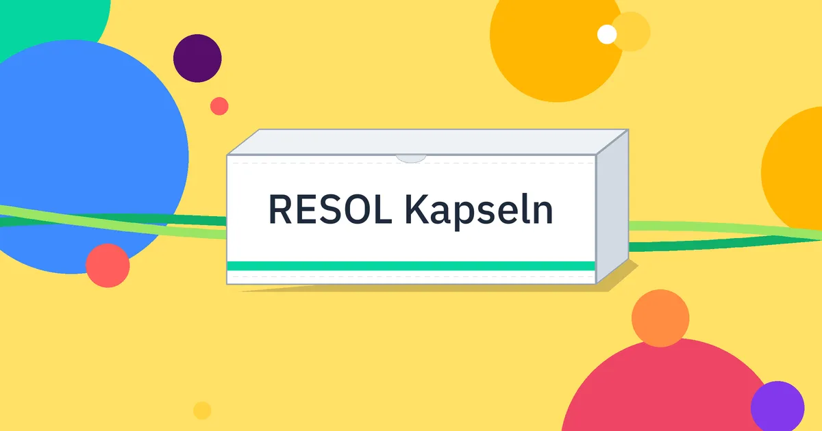 Symbolbild: Packung mit der Aufschrift RESOL Kapseln (PZN 17492533) – Verfügbarkeit und Bezug in Apotheken in Frankfurt am Main