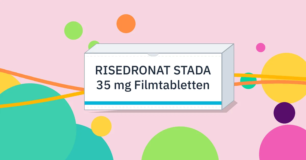 Symbolbild: Packung mit der Aufschrift RISEDRONAT STADA 35 mg Filmtabletten (PZN 20302447) – Verfügbarkeit und Bezug in Apotheken in Frankfurt am Main